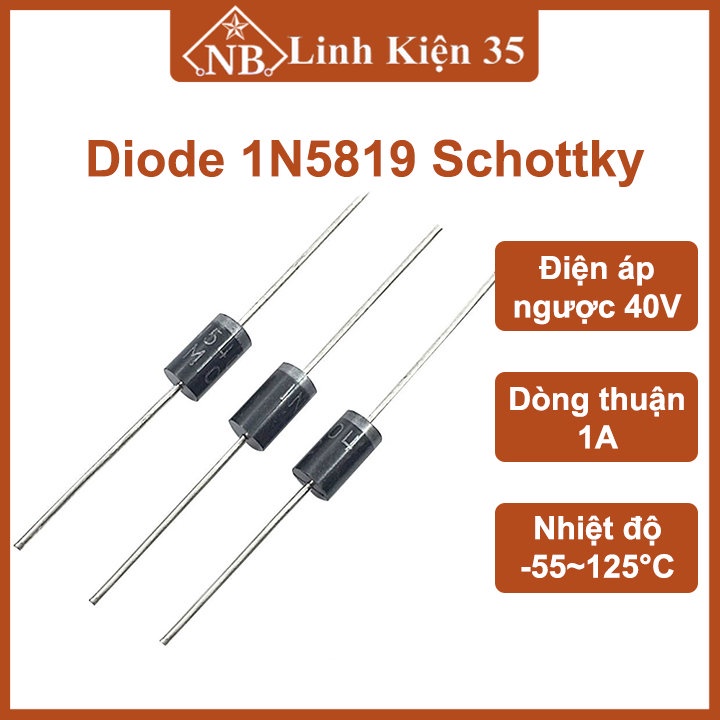 Diode 1N5819 1A 40V Schottky chỉnh lưu dòng điện | Shopee Việt Nam