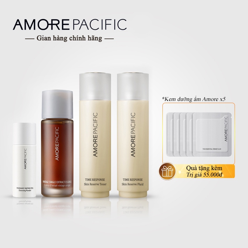 Bộ Amore Pacific 4 sản phẩm - Nước thần Amore; Bột rửa mặt Amore; Skin ...