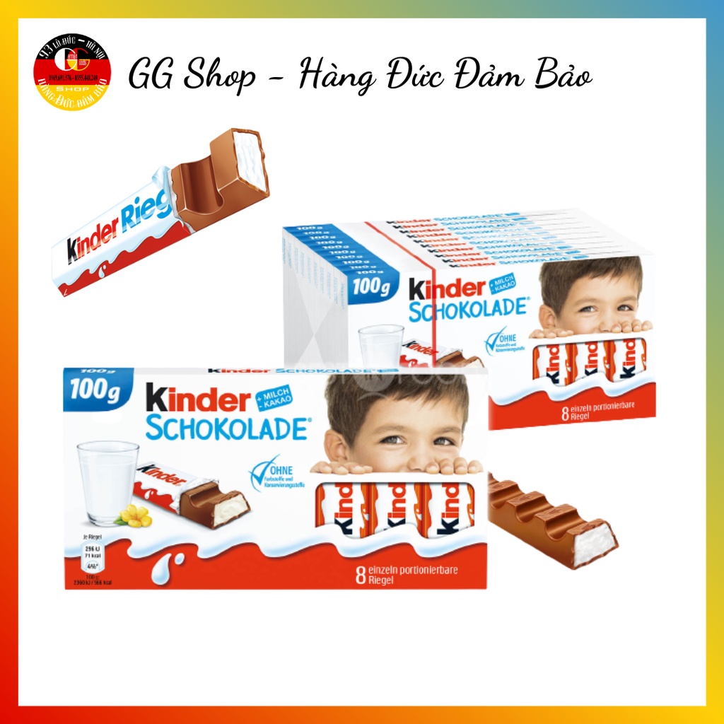 Kẹo Socola Sữa Schokolade Kinder Đức dạng thanh ngon tuyệt, hộp 8 thanh ...