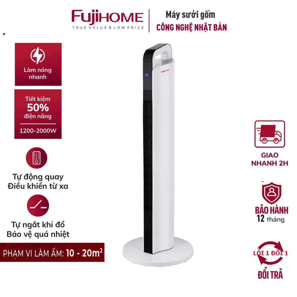 Máy sưởi gốm không khô da Nhật Bản nhập khẩu FUJIHOME FH2000 không đốt ...