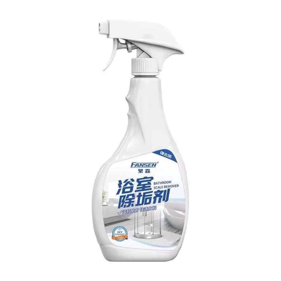 Chai xịt tẩy cặn canxi trên bồn rửa sứ, vòi rửa inox, vách kính, gạch ...