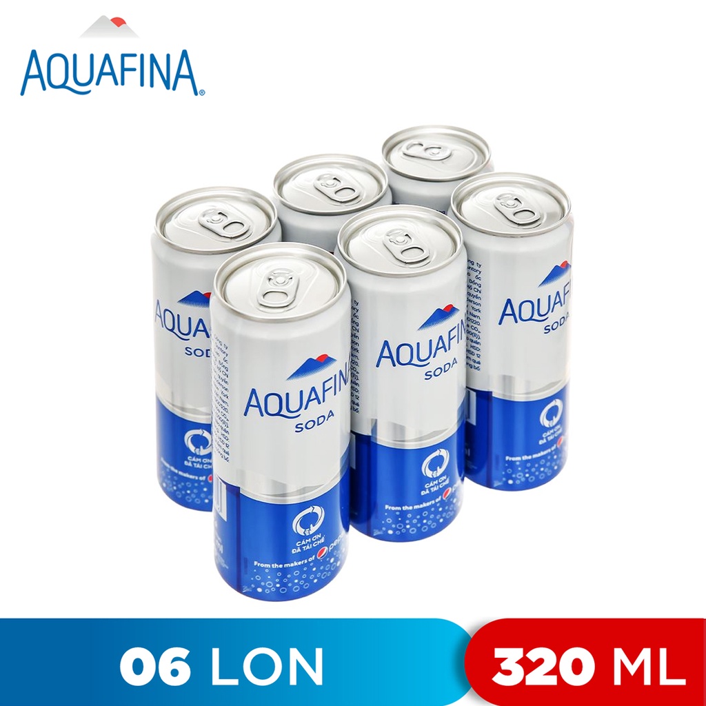 LỐC 6 LON NƯỚC UỐNG SODA AQUAFINA 320ML | Shopee Việt Nam