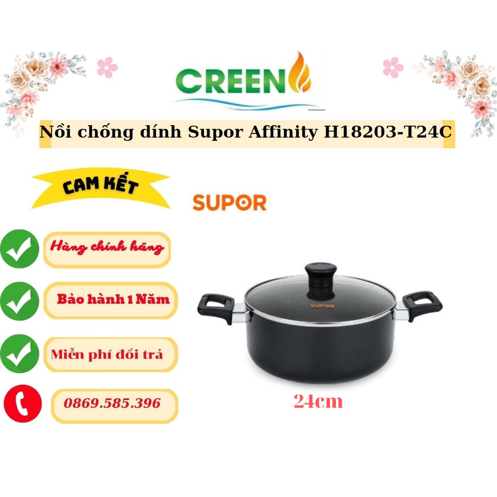 Nồi chống dính Supor Affinity IH H18203-T24C 24 cm - Dùng được bếp từ ...