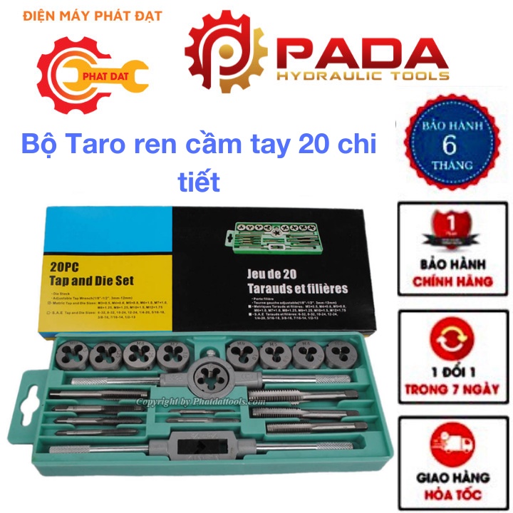 Bộ Taro tay quay tạo ren trong và ngoài 20 chi tiết từ M3-M12 cao cấp | Shopee Việt Nam