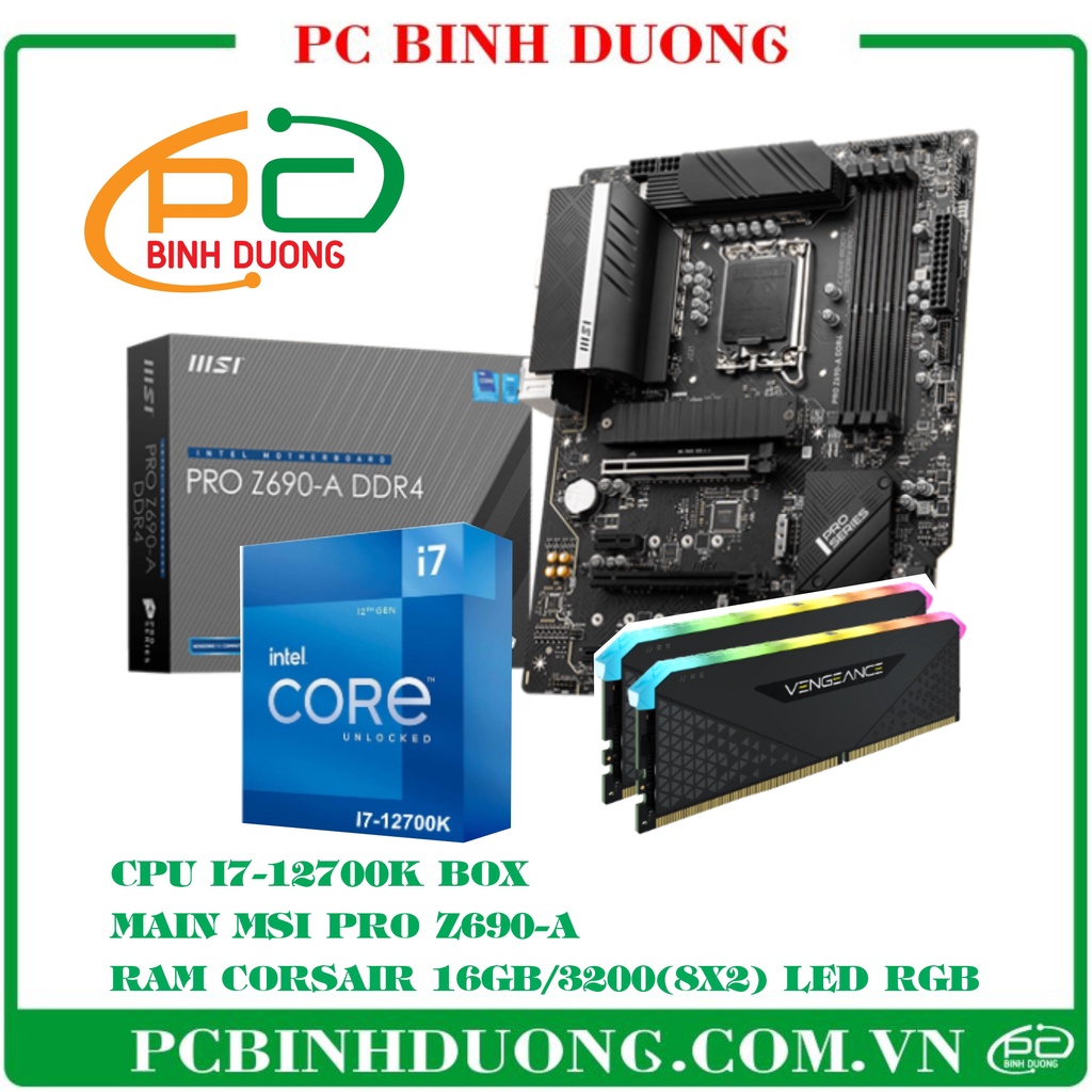 Siêu Phẩm Combo Z690 I7-12700K Box Ram Corsair 16GB/3200 (8X2) Led RGB ...