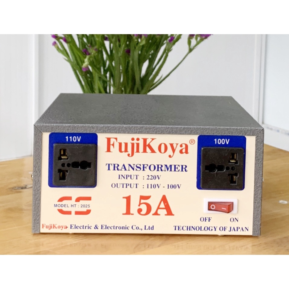 Biến Áp 1.5Kw Chính Hãng FujiKoya Chuyển Điện 220V Ra 110V, 100V Công Suất 15A | Shopee Việt Nam