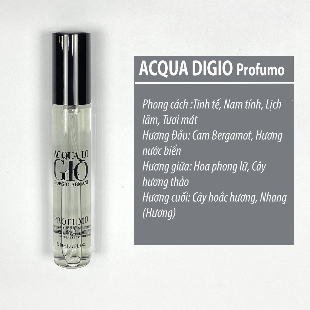 Nước hoa nam mini Acqua DiGio đen 20ml hương thơm mạnh mẽ quyến rũ Aqua ...