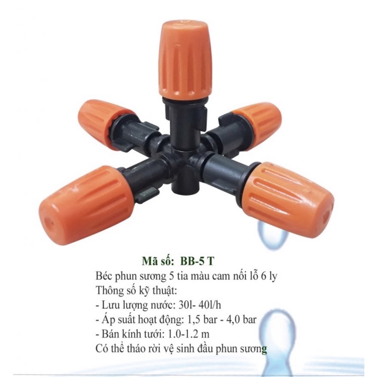 Đầu béc phun sương 5 tia phun 5 hướng nối 6 ly | Shopee Việt Nam