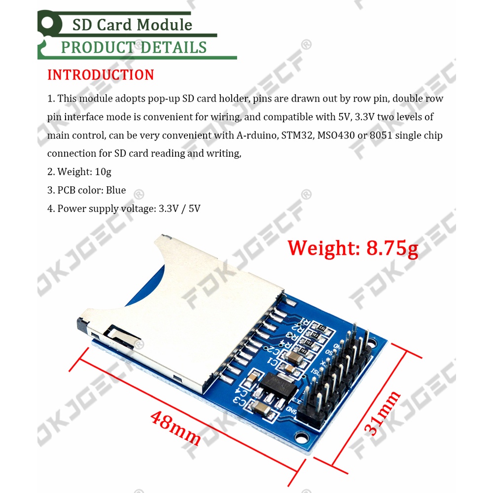 Mô Đun Thẻ Nhớ Micro SD TF D1 Mini TF Kèm Ghim Dành Cho Arduino ARM AVR | Shopee Việt Nam