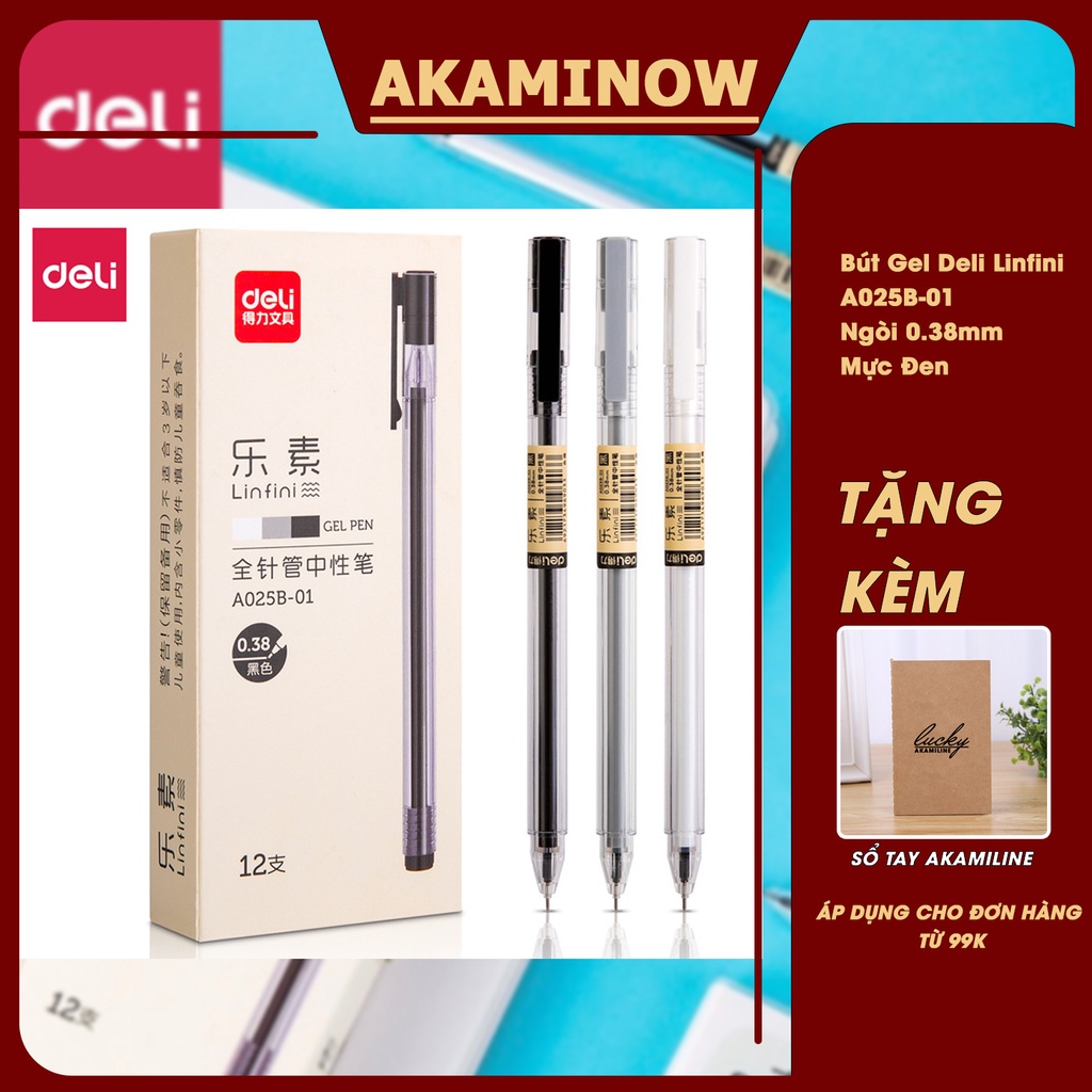 Bút mực gel Deli Linfini A025B-01 ngòi 0.38mm | Shopee Việt Nam
