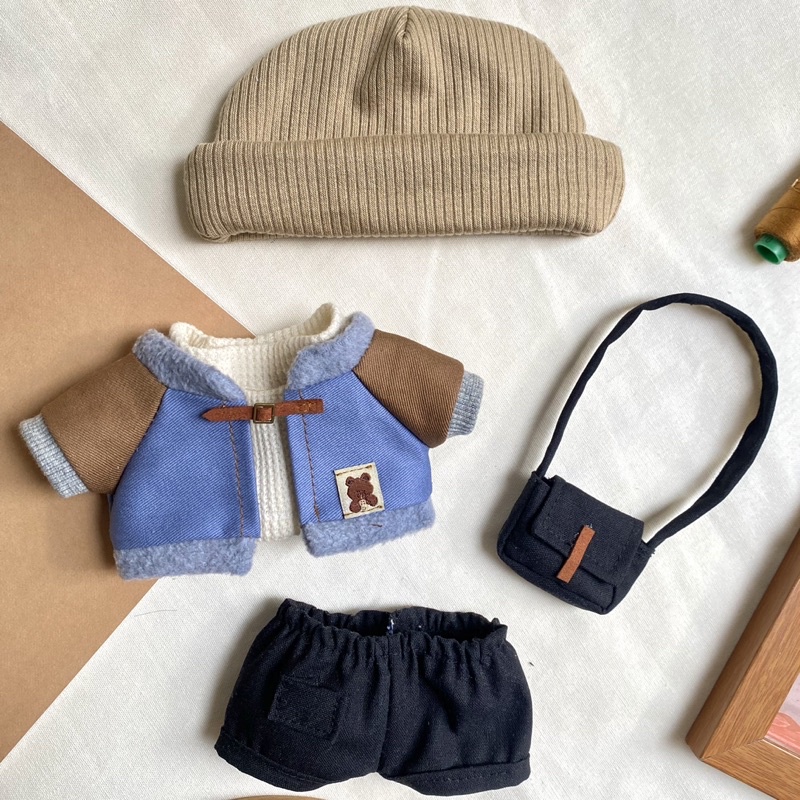 OUTFIT Labubu và DOLL 15cm, 20cm bộ brown winter | Shopee Việt Nam