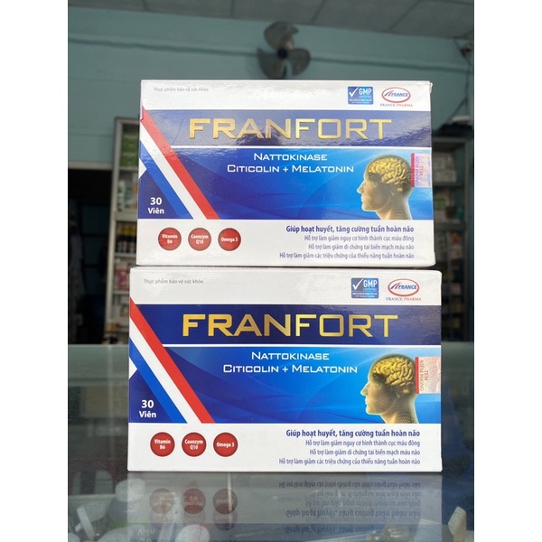 Viên uống Franfort 30v tăng cường tuần hoàn não, phòng ngừa đột quỵ ...