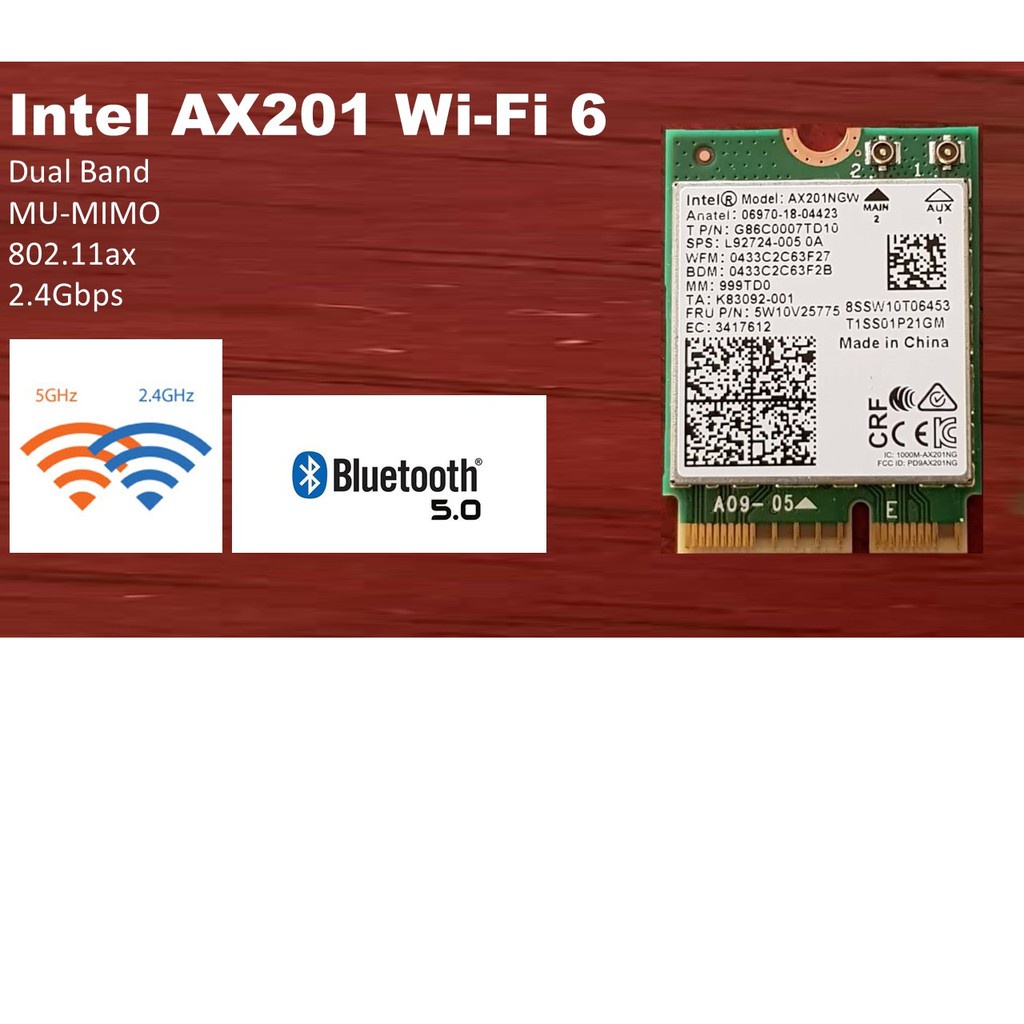 [New, BH 12 tháng] Card Intel AX201 NGW WiFi Bluetooth Wifi 6 CNVIo2 ...