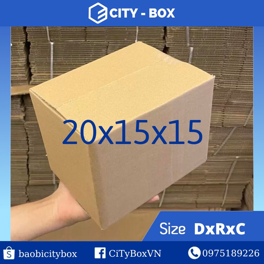 set 10 hộp 20x15x15 hộp carton đóng hàng - 20x15x15 hộp đóng hàng ...