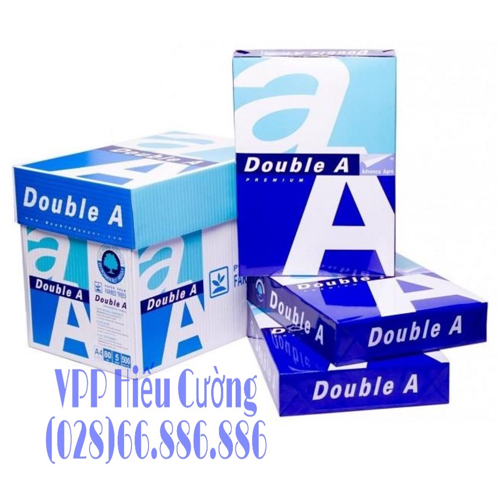 Giấy in A4 Double A (70gsm-80gsm), giấy in A4, giấy photo A4. Do VPP Hiếu Cường cung cấp ...