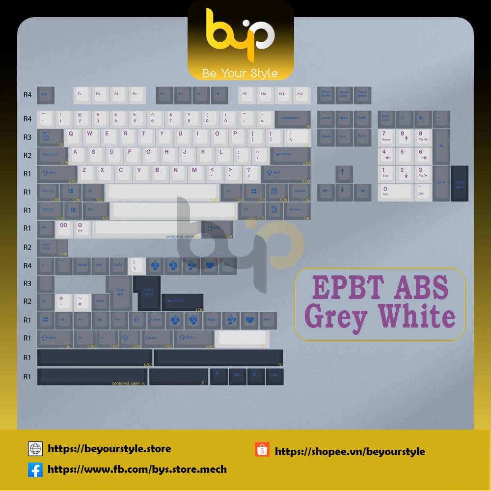 EPBT ABS Doubleshot Grey-White Mechanical Keyboard Keycaps Set | Shopee ...