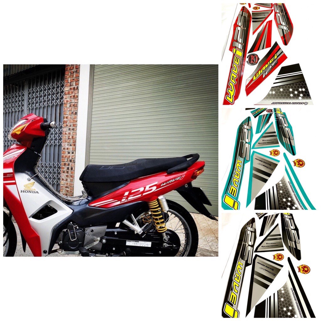 Tem rời Wave Alpha MẪU 125i phối màu ( Tem 3 lớp chống nước chống bay ...