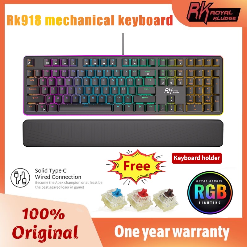 Bàn phím cơ có dây RK ROYAL KLUDGE RK918 có đèn nền RGB toàn bộ ...