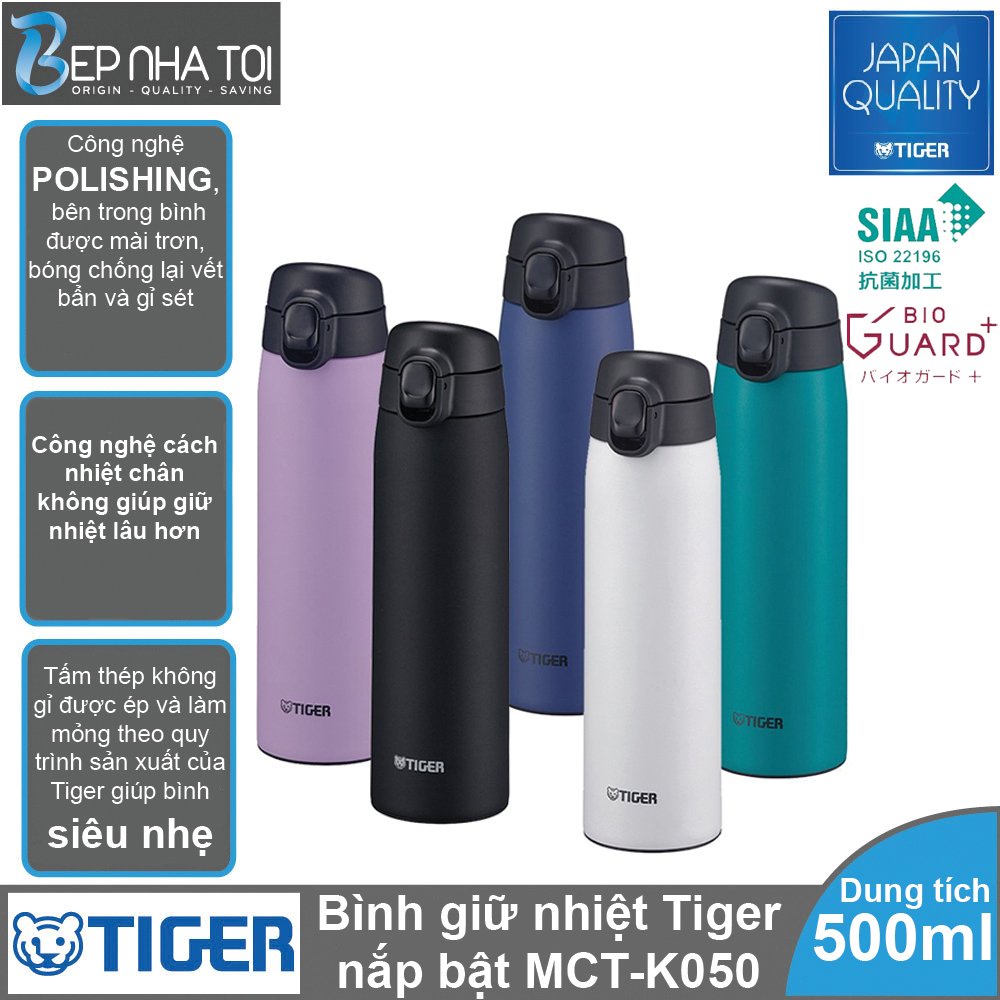 Bình giữ nhiệt Tiger nắp bật MCT-K050 (500ml) - Hàng chính hãng | Shopee Việt Nam