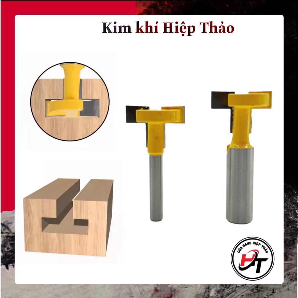 Mũi phay rãnh gỗ chữ T mũi soi thanh nhôm giá cài siêu thị cốt 6.35mm ...