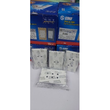 Ổ cắm đơn, đôi, ba 2 chấu, ổ ba 2 chấu S18U, S18U2, S18U3, S18UE2 SINO ...