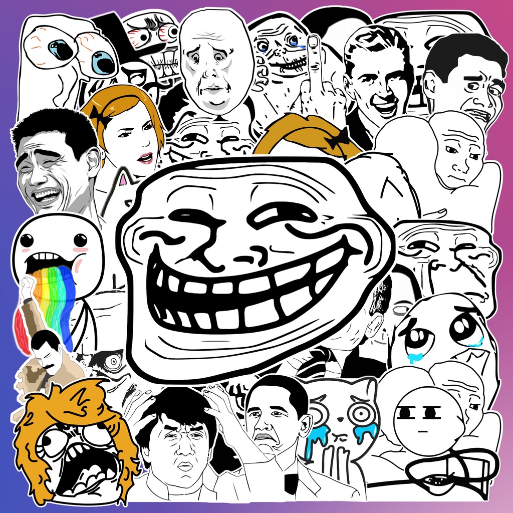 [Set 50 Cái] Sticker Meme hài hước,sticker vui nhộn,nhãn dán trang trí ...
