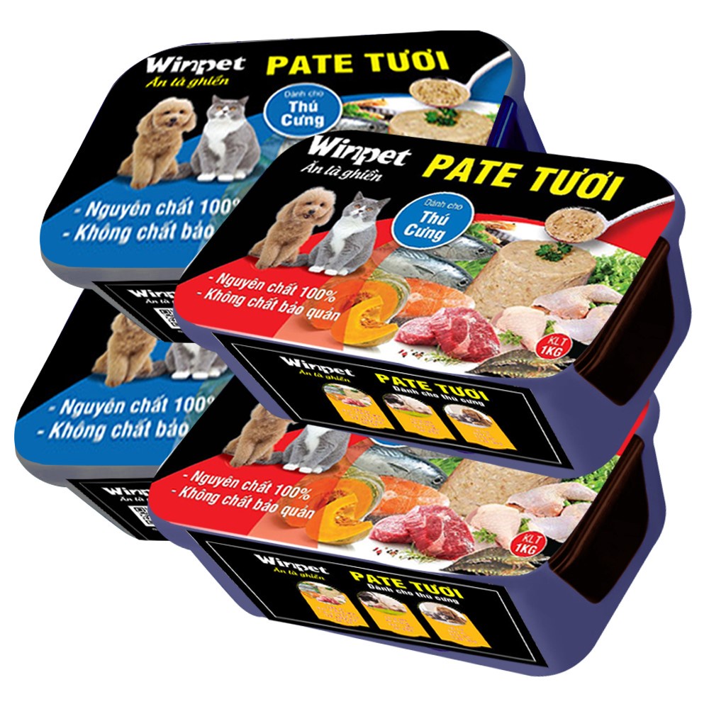 Pate tươi cho chó mèo Win Pet nhiều Vị gà, cá, hỗn hợp Thịt heo nạt ...