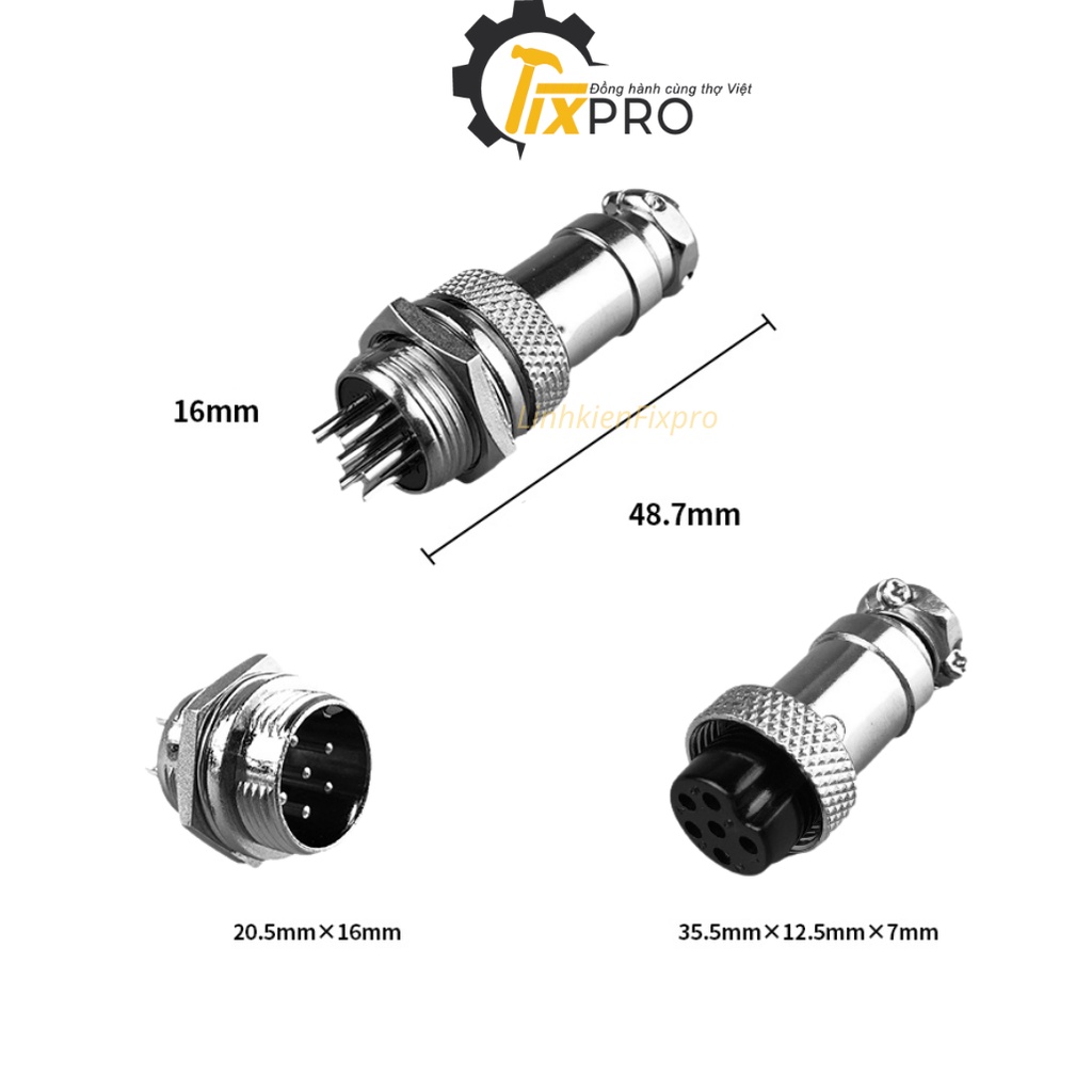 Đầu Jack tay hàn đực cái GX16 2P 3P 4P 5P 6P 7P 8P các kích thước | Shopee Việt Nam