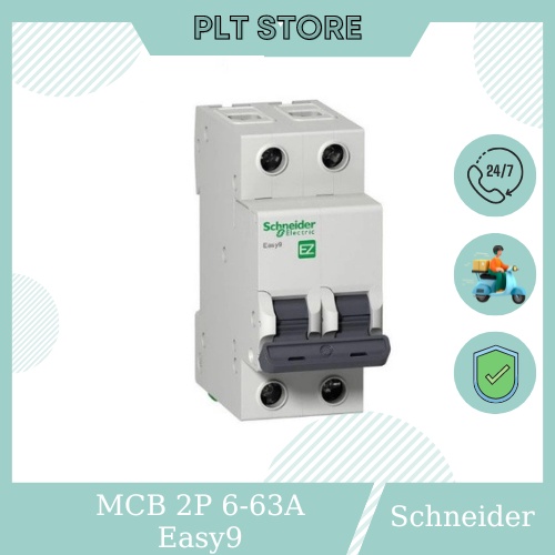 Cầu dao tự động (Aptomat), MCB Easy9 Schneider CB 2P, 4.5kA, 230V, C curve 6A - 63A | Shopee ...