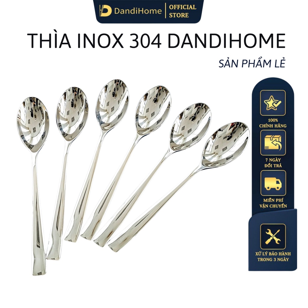 Thìa muỗng inox 304 DandiHome cao cấp, sang trọng (1 chiếc) | Shopee ...