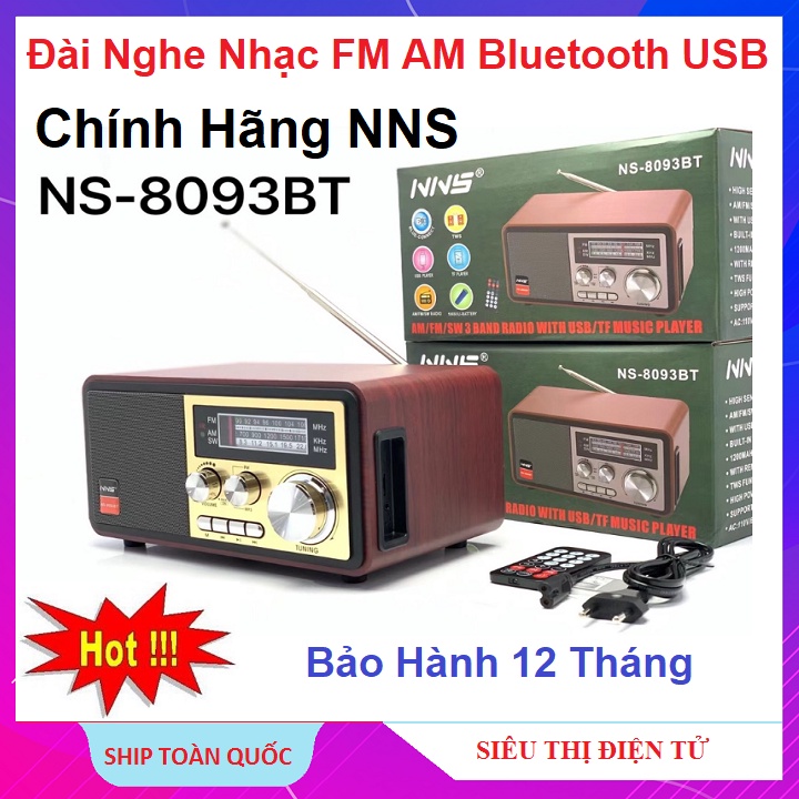 Đài Radio Chính Hãng NNS Model NS-8093BT, Bluetooth, Bắt Sóng FM, AM ...