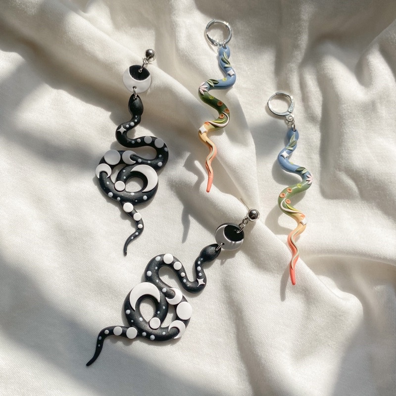 Khuyên tai đất sét nung Polymer Clay (Snake) | Shopee Việt Nam