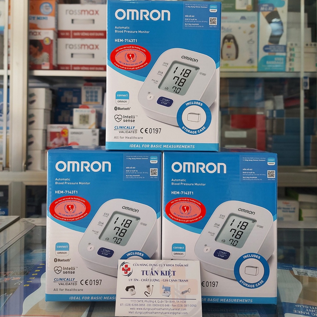 (Mẫu mới) Máy đo huyết áp tự động Omron Bluetooth HEM-7143T1 | Shopee Việt Nam
