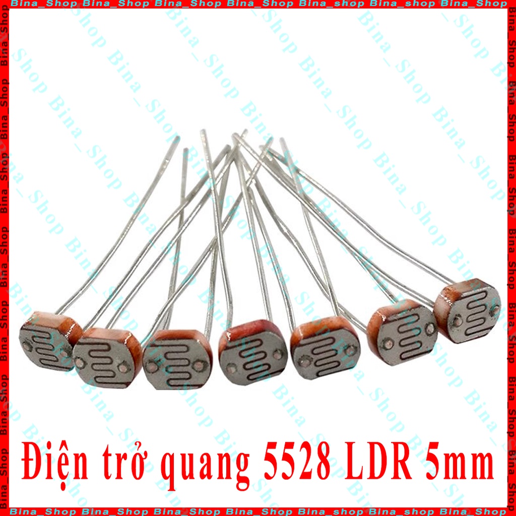 [10 con] Điện trở quang 5528 LDR 5mm, Quang trở cảm biến ánh sáng cho ...