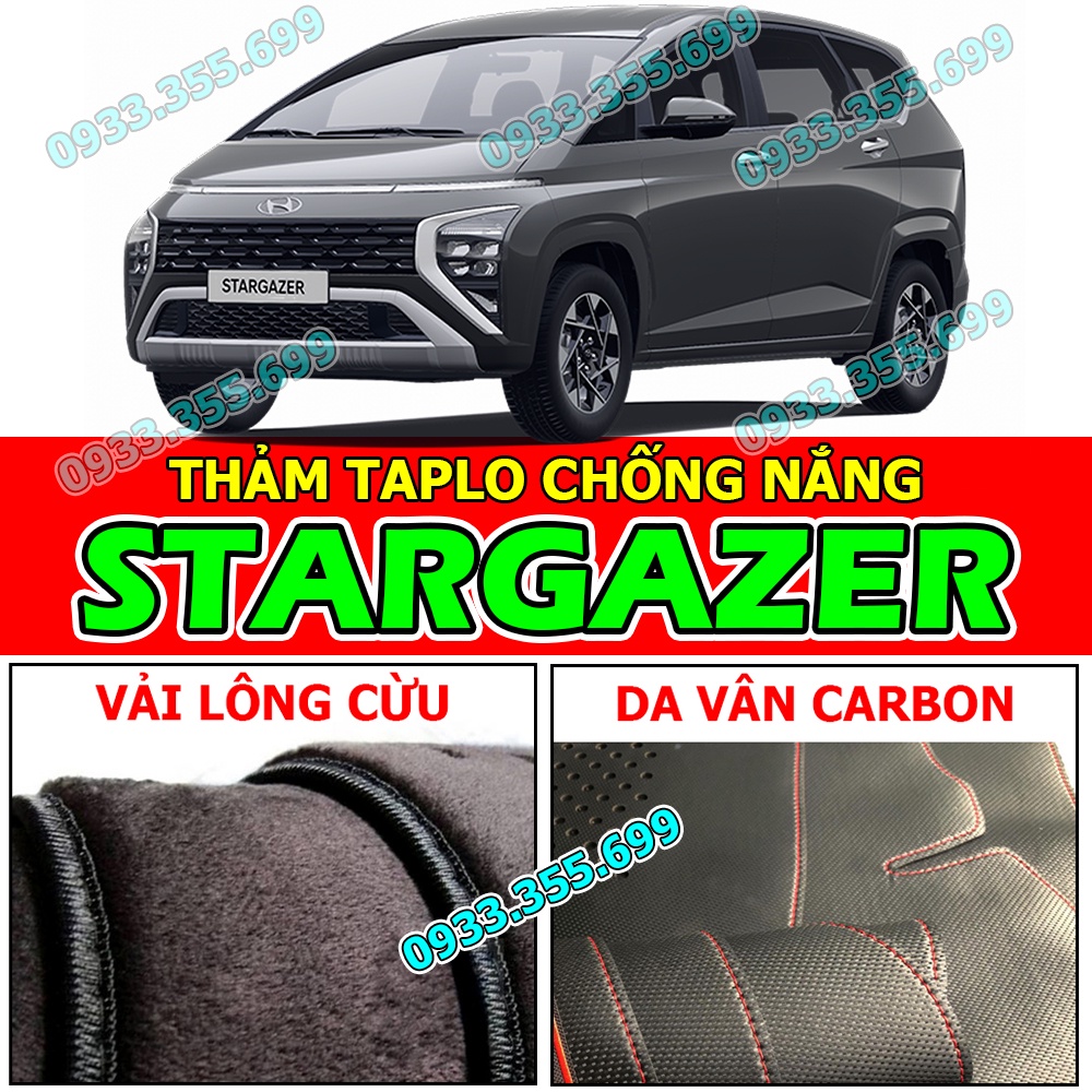 Thảm Taplo HYUNDAI STARGAZER, STARGAZER X bằng Nhung lông, Da vân ...