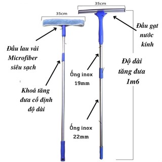 Bộ Cây lau kính(Kiếng) đa năng 3-1 Lau kiếng gạt nước treo đồ cây inox ...