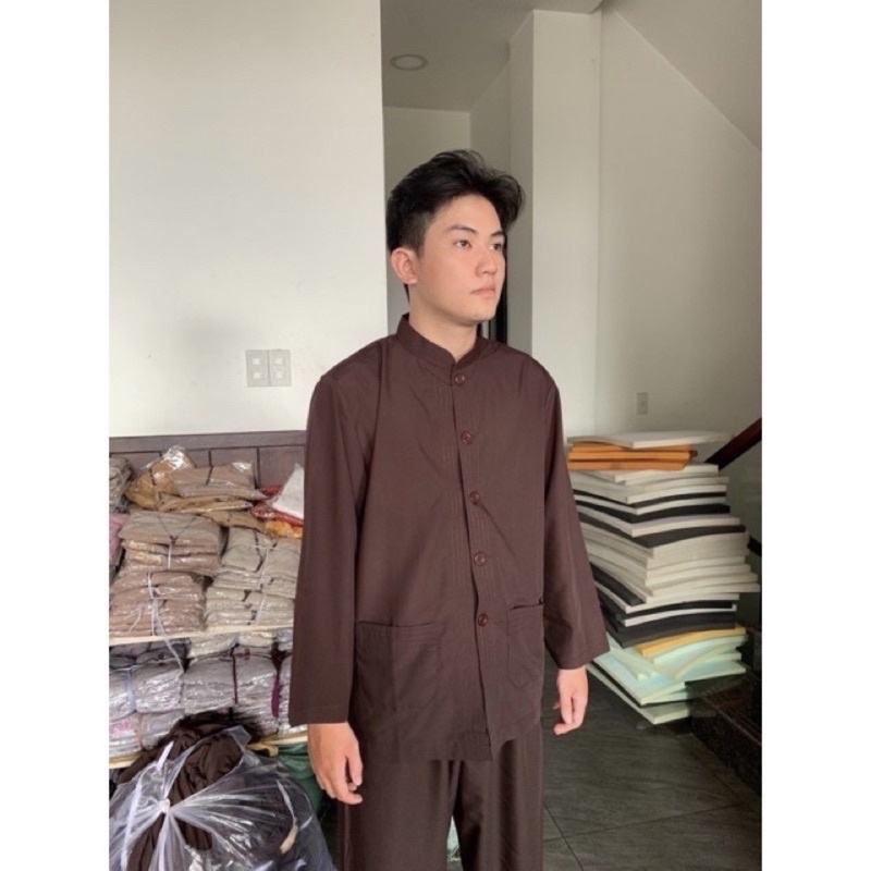 lãnh tụ nam kate nút chai# đồ lam đi chùa | Shopee Việt Nam