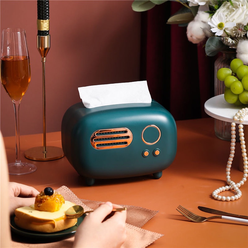Hộp đựng giấy ăn để bàn AMOS cao cấp phong cách cổ điện radio thời ...