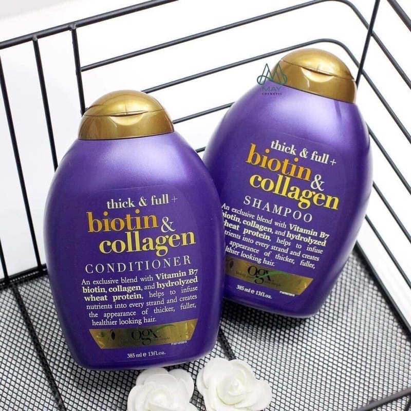 [CHÍNH HÃNG] Bộ Dầu Gội Xả Chống Rụng Tóc Thick & Full Biotin Collagen 385ml x 2 chai | Shopee ...