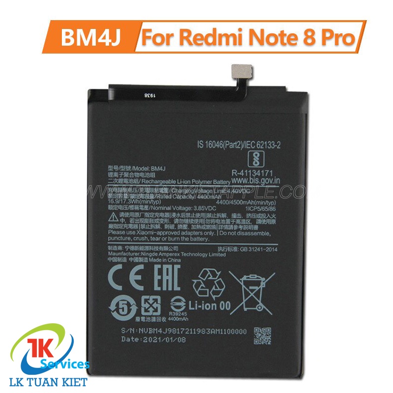 Pin Xiaomi BM4J / Xiaomi Redmi Note 8 Pro (4500mAh) Dung lượng cao bảo ...
