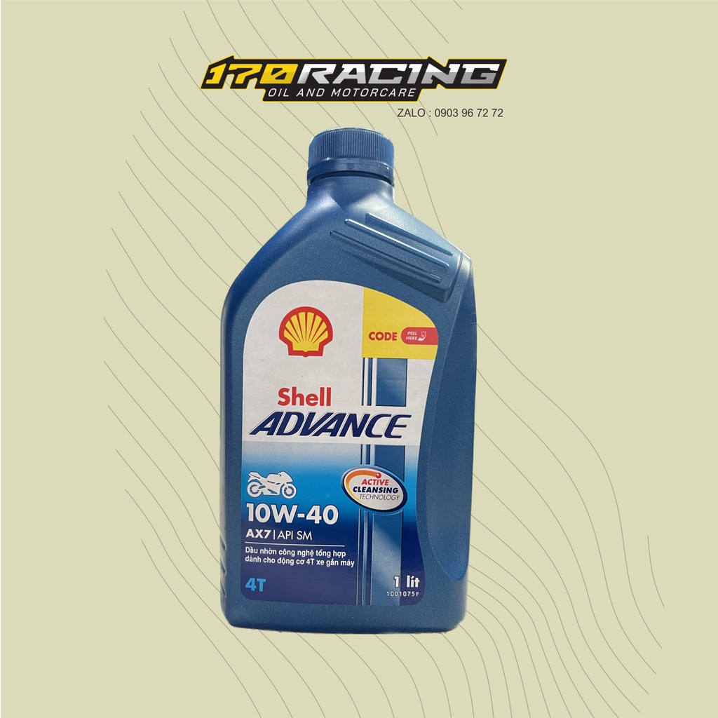 (HCM) Nhớt Xe Số SHELL ADVANCE 10W-40 AX7 | API SM Công Nghệ ACTIVE ...