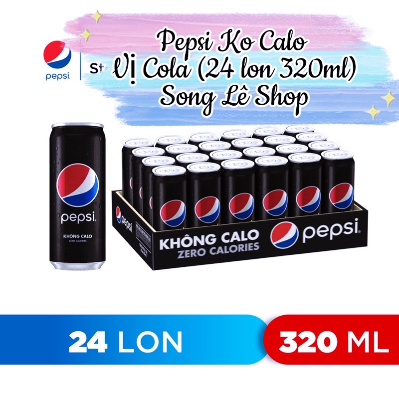 Nước ngọt Pepsi Không Calo Vị Cola (6 Lon/ 24 Lon 320ml) | Shopee Việt Nam