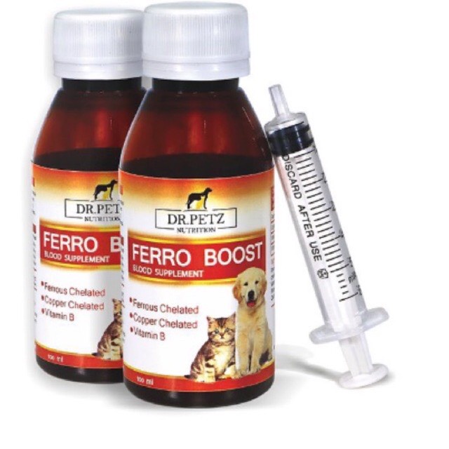 DR. PETZ FERRO BOOST sắt dạng nước uống thú cưng, chó mèo- Bổ Máu, kst ...