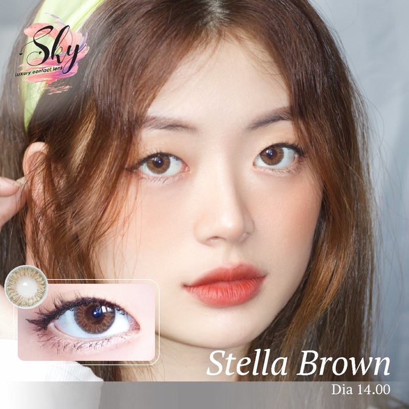 Kính áp tròng Sky Lens -Stella Brown 0-6 Độ-Made in Korea Chính Hãng ...