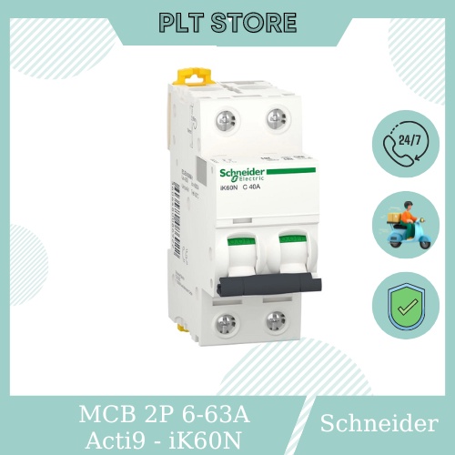 Cầu dao tự động, MCB Schneider Acti9 iK60N CB 2P, 6kA, 230V, C curve 6A - 63A | Shopee Việt Nam