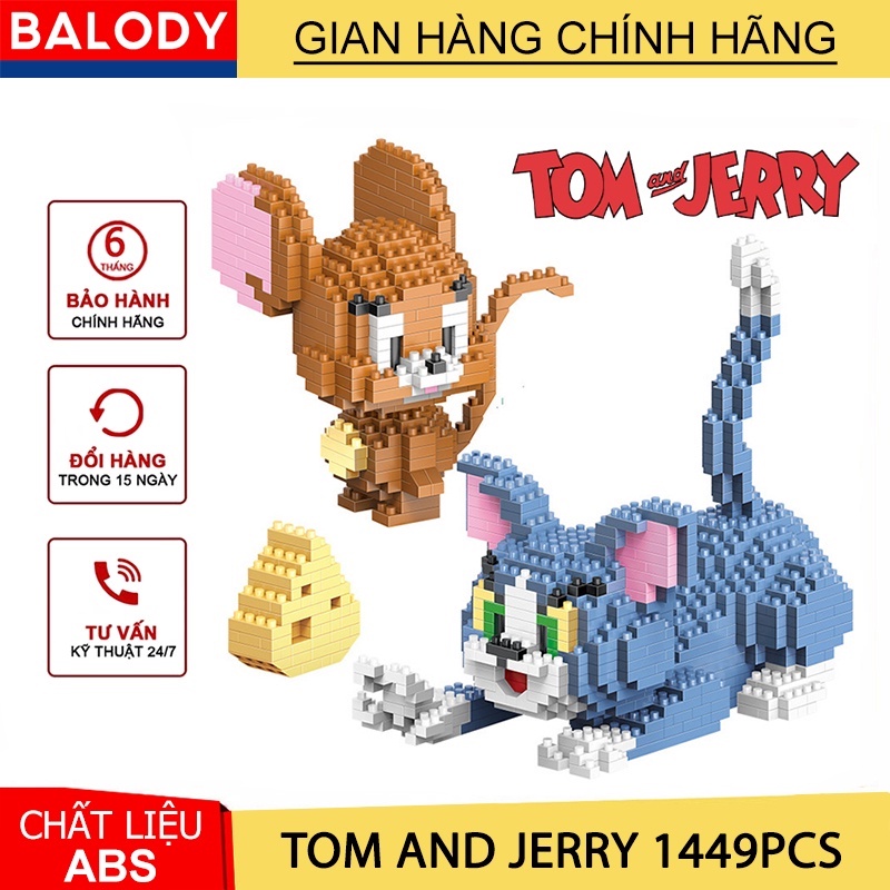 Mô hình lắp ráp 3D Tom and Jerry (Mèo và chuột) 1449 chi tiết dễ thương ...