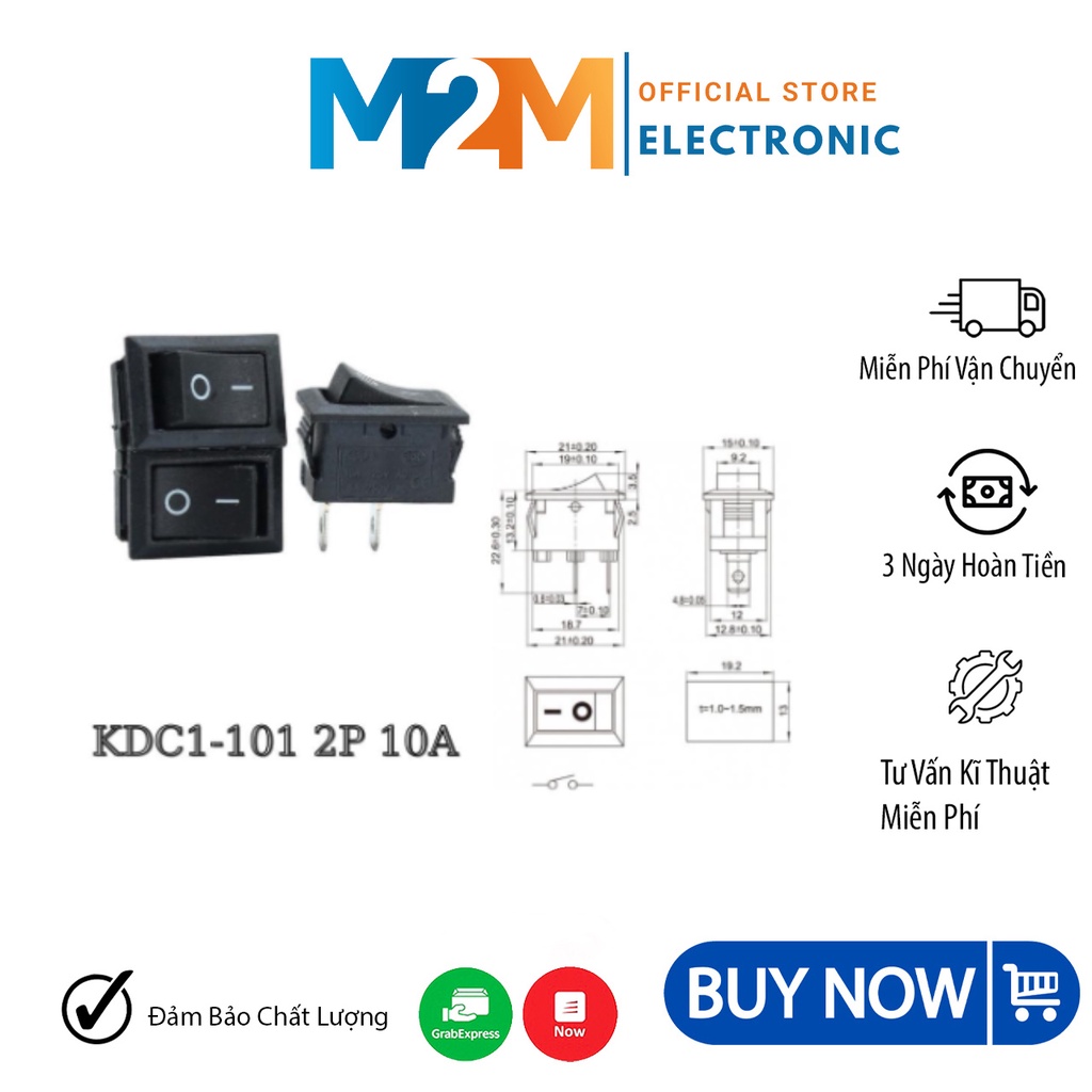 Công Tắc Bập Bênh 3A 10A 250V XL601 KDC1-11 KDC1-101 ️ Nút bật tắt tiện ...
