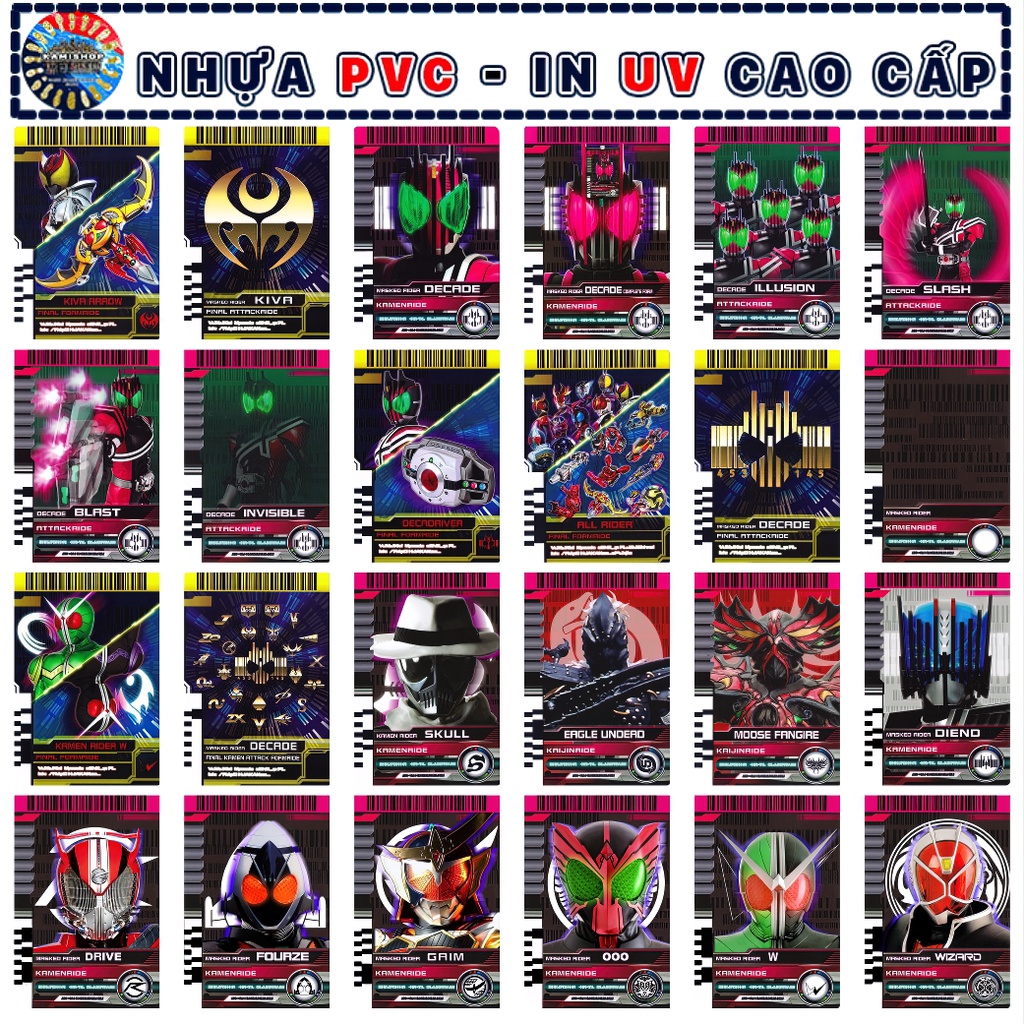 116 Card CSM Decade - Thẻ Bài Kamen Rider Chất Liệu nhựa PVC cao cấp ...