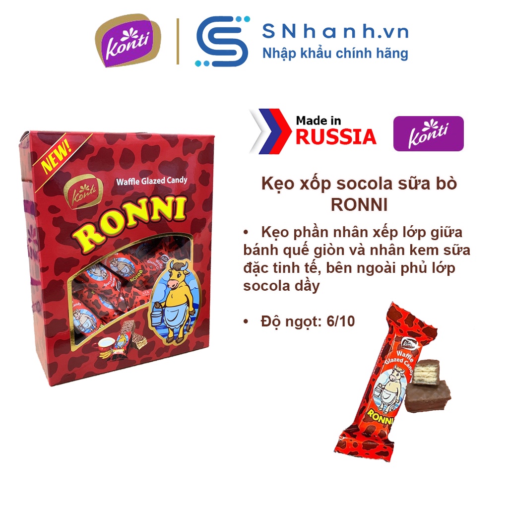 Kẹo xốp socola sữa bò Ronni Konti ( Xốp bò đỏ ) | Shopee Việt Nam
