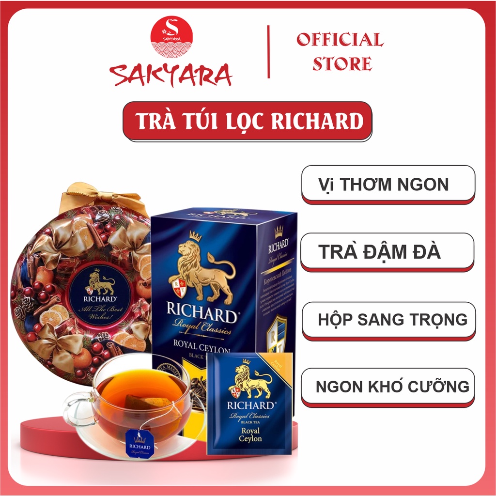 Trà túi lọc Richard Royal Ceylon Black Tea hộp 25 gói hàng chuẩn Nga ...